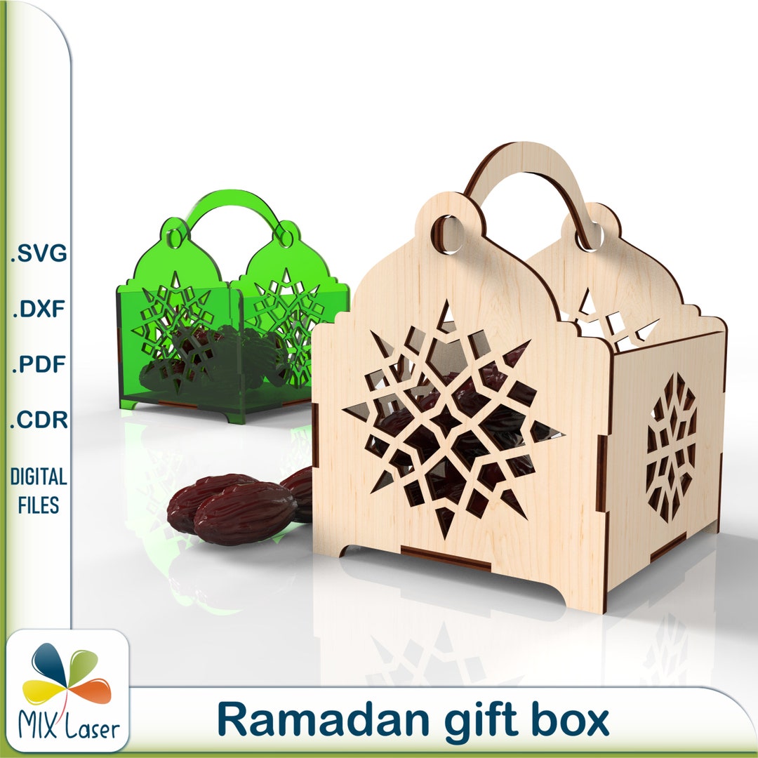 SVG Eid Ramadan Gift Box Laser Cutting Templates Glowforge Ramadan ...