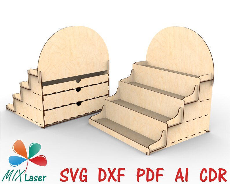 Countertop Retail Display Wood Stand Laser Cut 4 Shelf Craft - Etsy