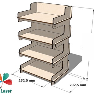 Two 4 Tier Collapsible Display Shelf Stands, SVG Laser Design for ...