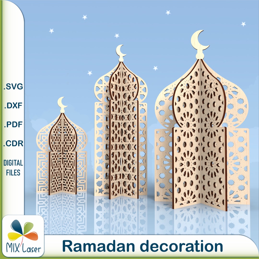 Ramadan Table Decorations SVG DXF Laser Cutting Plans Eid Mubarak ...