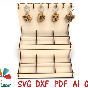Keychains Display Stand SVG Glowforge Digital Laser Cutting Files for ...