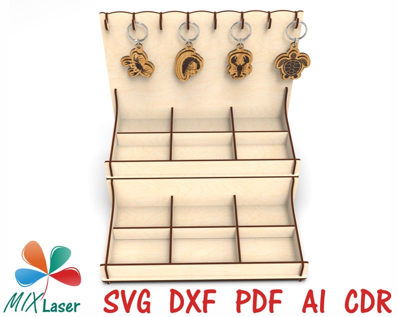 Keychains Display Stand SVG Glowforge Digital Laser Cutting Files for ...
