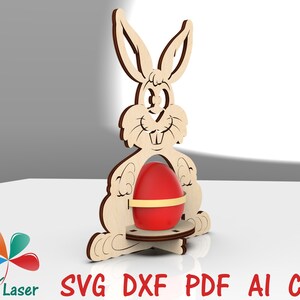Glowforge SVG Cutting Project Easter Bunny Egg Stand Holder, Easter ...