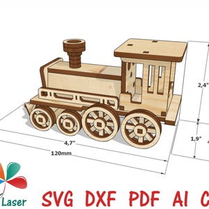 Old Train Lokomotive Model Laser Cutting SVG DXF CNC Files - Glowforge ...