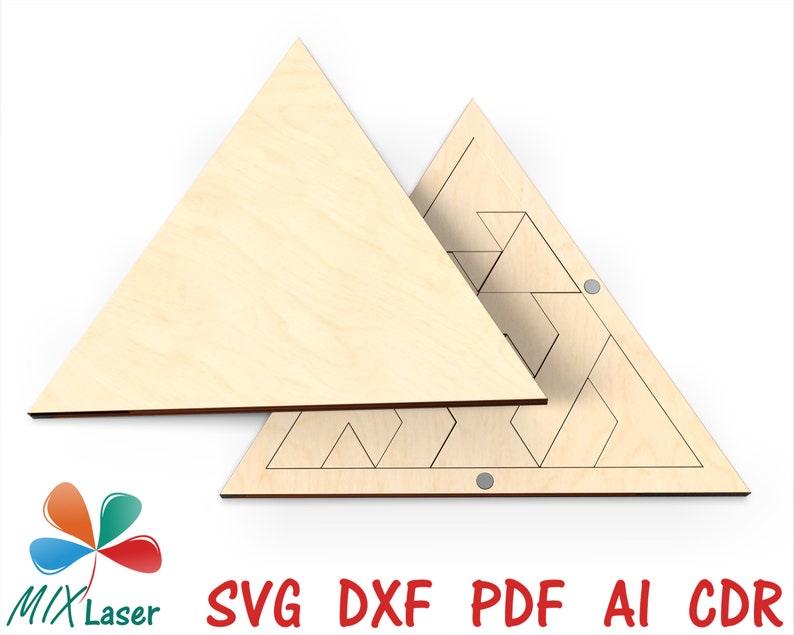 Triangle Puzzle SVG DXF Laser Cut Files. Puzzle Template for - Etsy ...