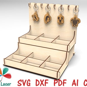 Keychains Display Stand SVG Glowforge Digital Laser Cutting Files for ...