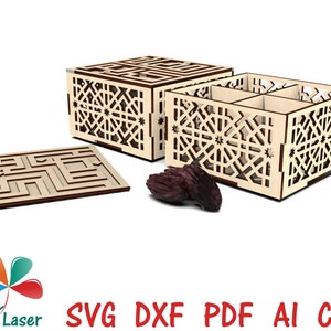 Islamic Calligraphy Gift Box Laser Cut SVG DXF Cnc Files, Eid Ramadan ...