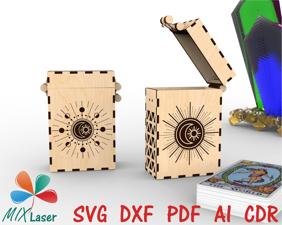 Tarot Card Holder Box SVG Laser Cut Files. Glowforge Laser Cut Tarot ...