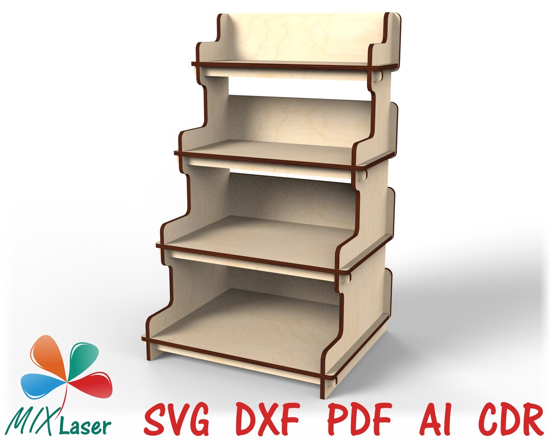 4 Tier Tabletop Craft Show Display Stand, SVG Files for Glowforge. DXF ...