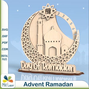 DXF Advent Countdown Ramadan Mubarak Calendar Digital Vector SVG Files ...