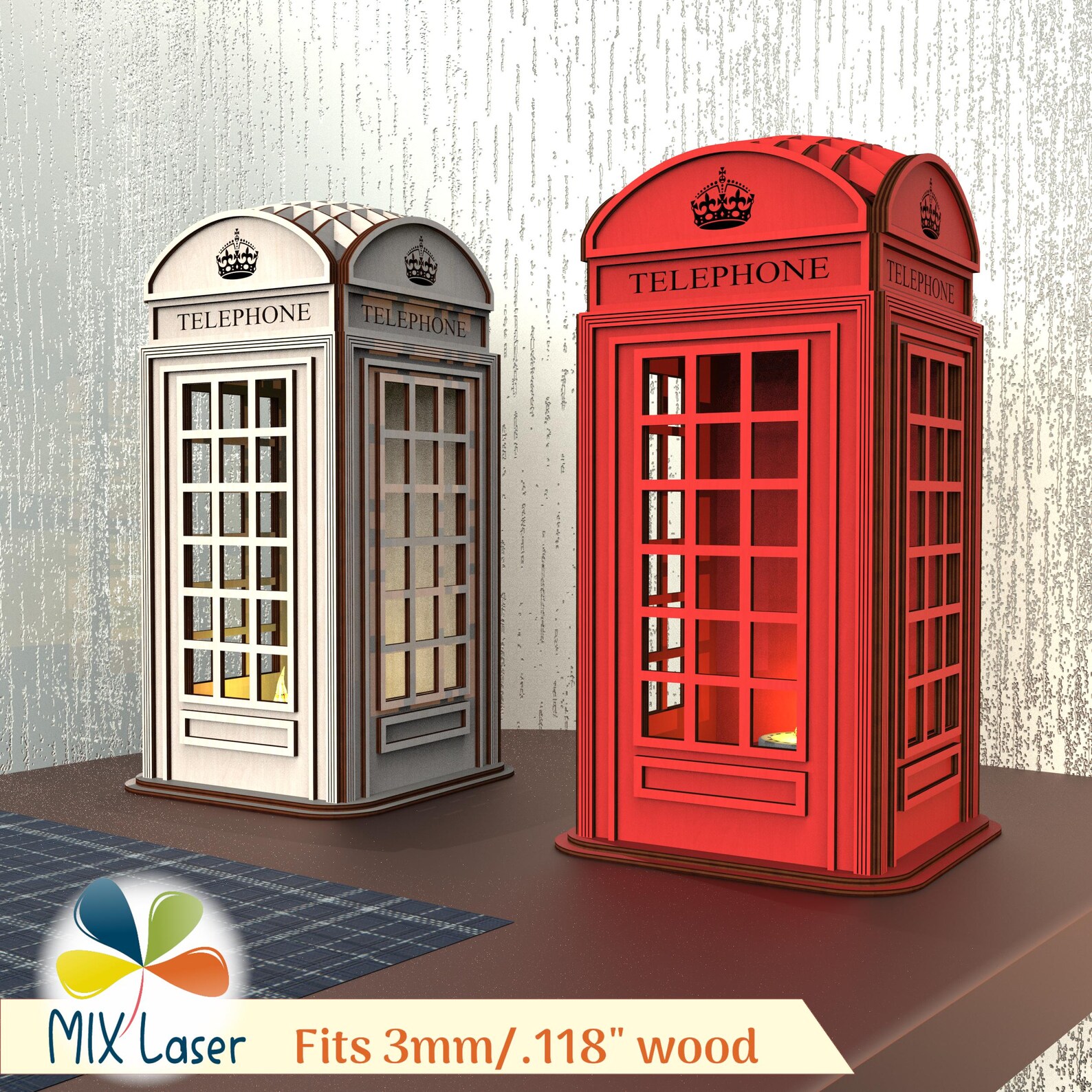 London Telephone Booth Laser Cutting Files – British Icon LED Lantern ...
