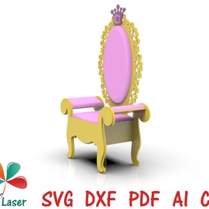 Wooden Princess Throne Chair - Laser Cutting Design Party Throne - CNC ...