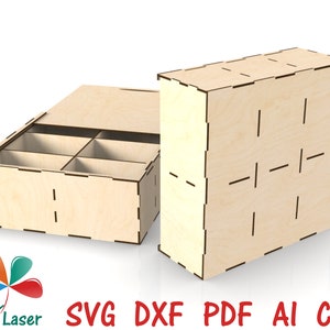 Three Boxes Bundle - Laser Cut Box With Dividers - Three Sizes Boxes ...