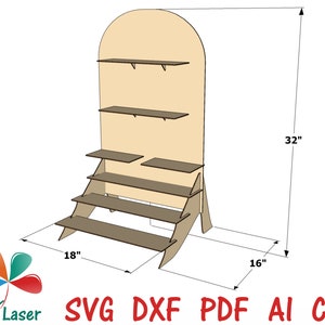 Wooden Display Stand. Laser SVG Cut Files Craft Show Merchandise Tiered ...