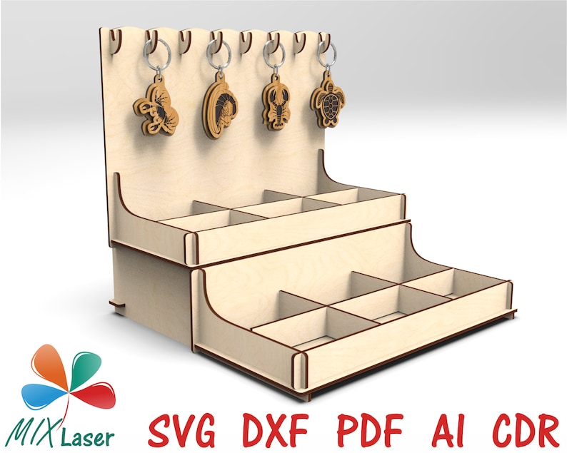 Keychains Display Stand SVG Glowforge Digital Laser Cutting Files for ...