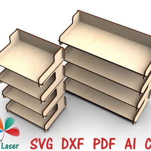 Two 4 Tier Collapsible Display Shelf Stands, SVG Laser Design for ...