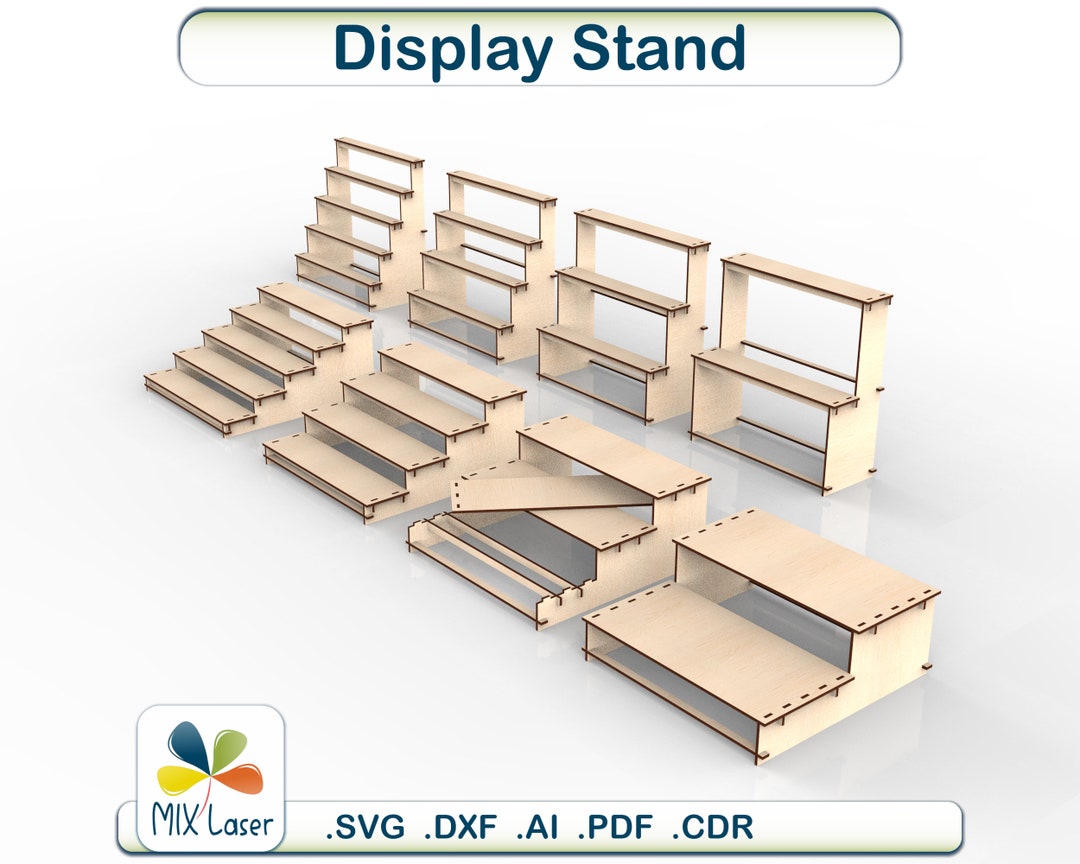 Laser Cut 2-3-4-5 Tier Stand Display SVG Files. Craft Fair Display ...