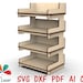 Two 4 Tier Collapsible Display Shelf Stands, SVG Laser Design for ...