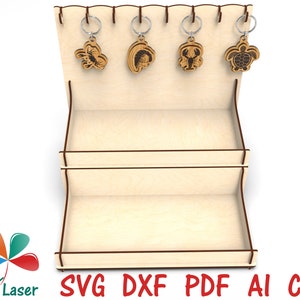 Keychains Display Stand SVG Glowforge Digital Laser Cutting Files for ...
