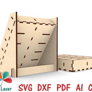 Laser Cut Display Stand & Tray SVG – Slanted Shelf Organizer and ...