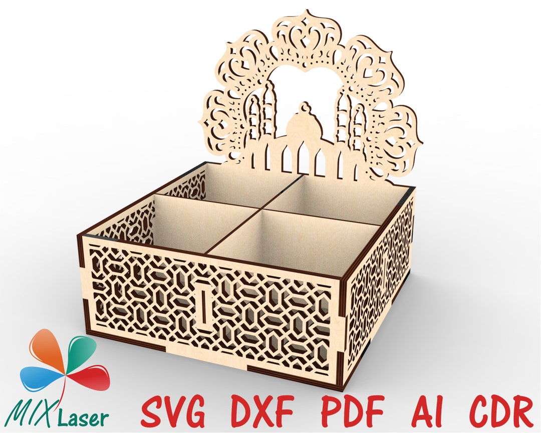 Islamic Gift Box Eid Ramadan Mubarak SVG Laser Cutting Files. Vector ...