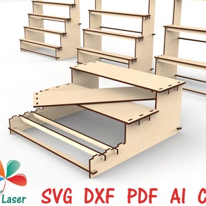 Laser Cut 2-3-4-5 Tier Stand Display SVG Files. Craft Fair Display ...