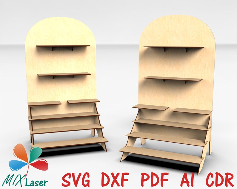 Wooden Display Stand. Laser SVG Cut Files Craft Show Merchandise Tiered ...