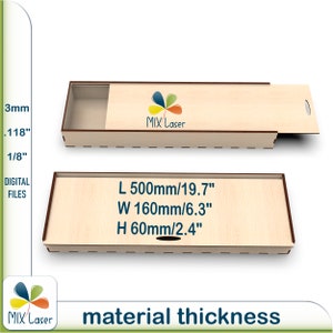 SVG Laser Files Set of Boxes With Sliding Lids, Laser Cut Bundle Boxes ...