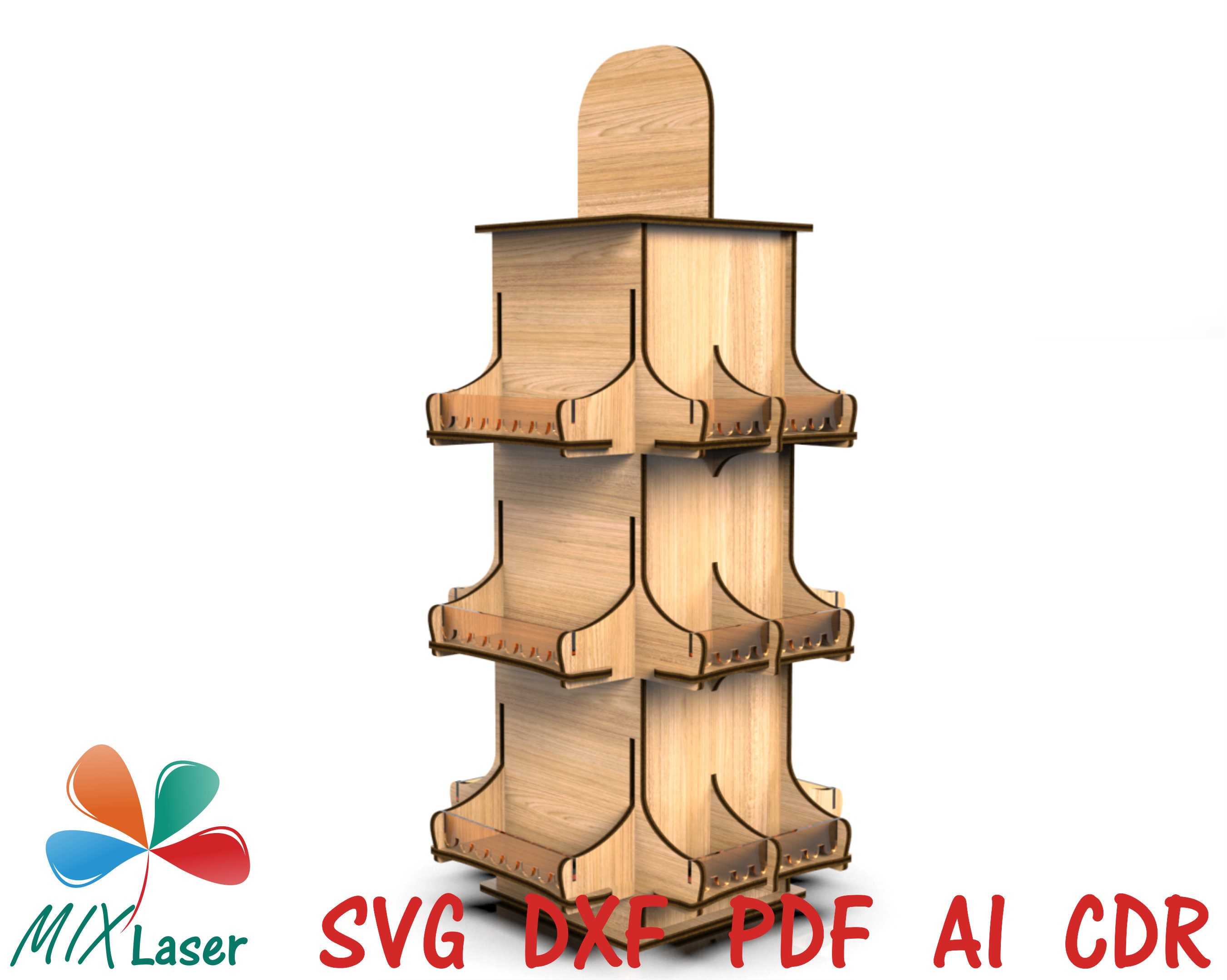 Laser Cut Files Rotating Craft Show Display Stand SVG Craft - Etsy