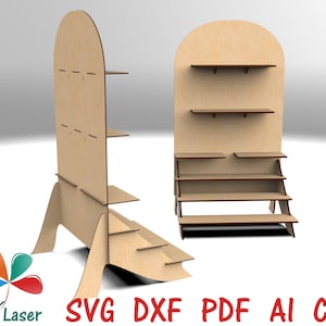 Wooden Display Stand. Laser SVG Cut Files Craft Show Merchandise Tiered ...