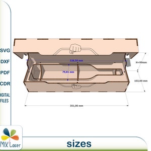 Wooden Wine Box Vector Plan for CNC Laser Cutting. Laser Cut Wine Box ...