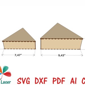 Laser Cut Project Triangle Wooden Box. Glowforge Vector SVG DXF CNC ...