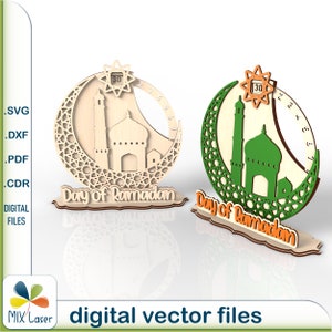 DXF Advent Countdown Ramadan Mubarak Calendar Digital Vector SVG Files ...