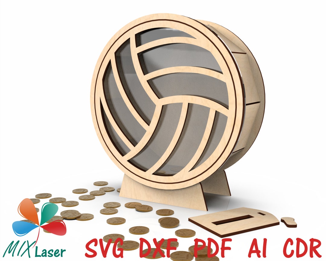 Soccer Ball Money Box | Laser Cutting Design | Piggy Bank SVG File - Etsy