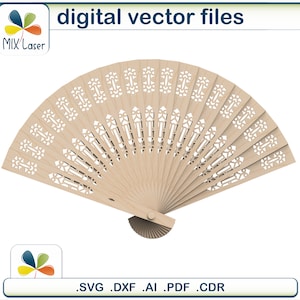 Laser Cut Plans Decorative Wooden Fan. Oriental Wooden Fan Wedding ...