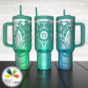 Paisley Laser Engraving SVG Files, Full Wrap for 40 Oz Tumbler, 40oz ...