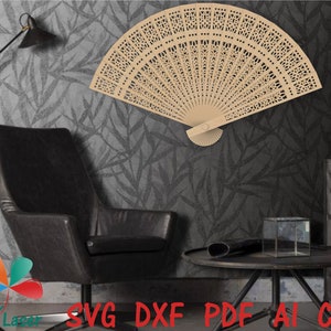 Laser Cut Plans Decorative Wooden Fan. Oriental Wooden Fan Wedding ...