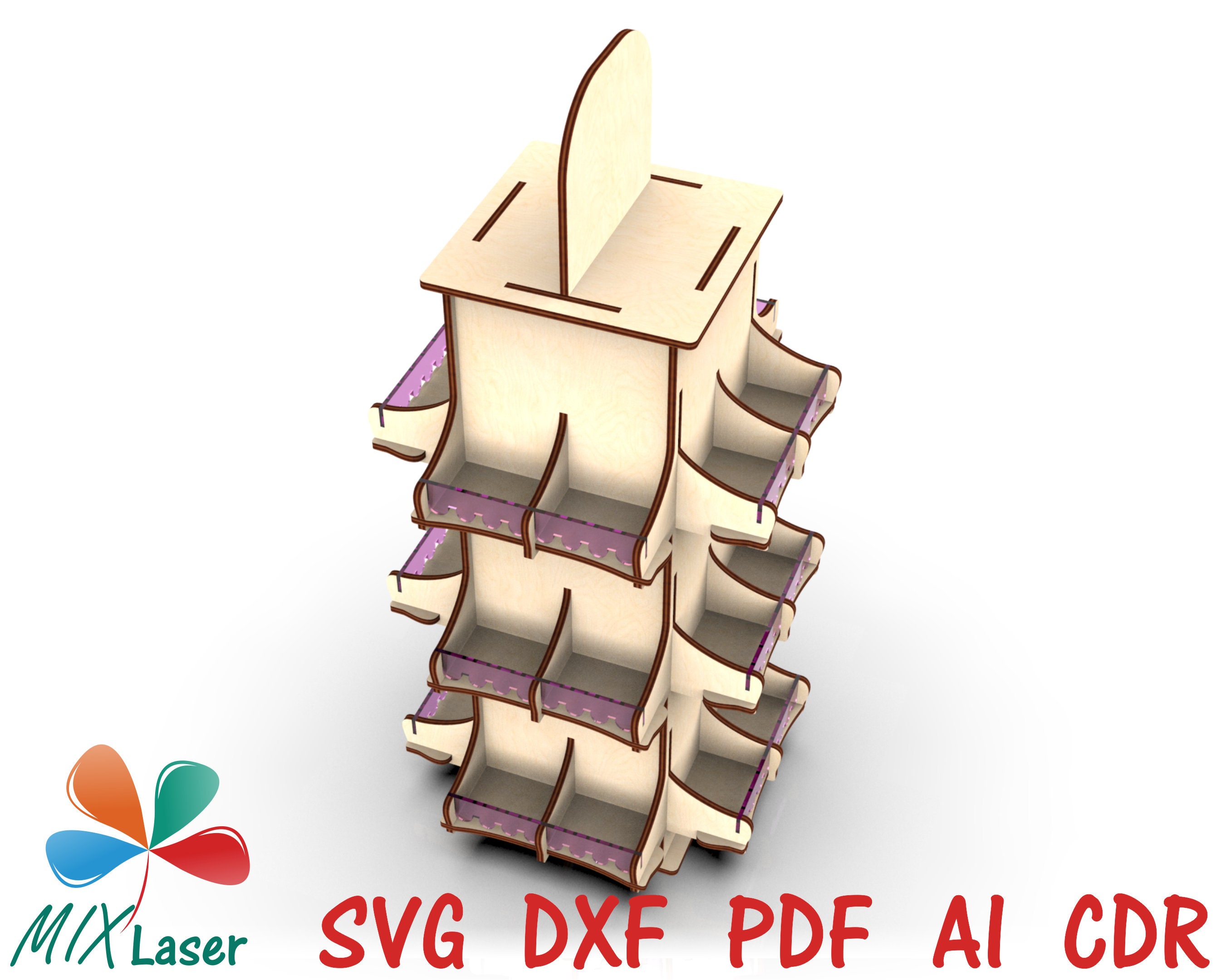 Laser Cut Files Rotating Craft Show Display Stand SVG Craft - Etsy