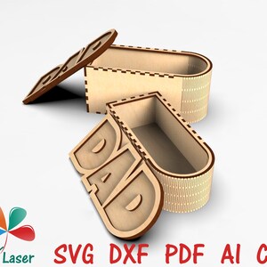 Two Fathers Day Small Gift Boxes. Glowforge SVG DXF Laser Vector ...