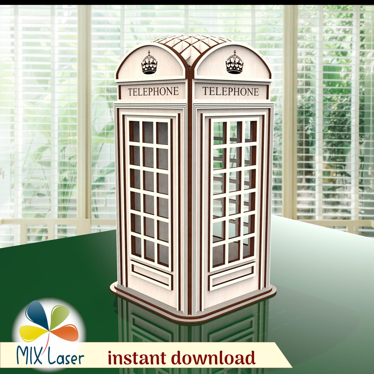 London Telephone Booth Laser Cutting Files – British Icon LED Lantern ...