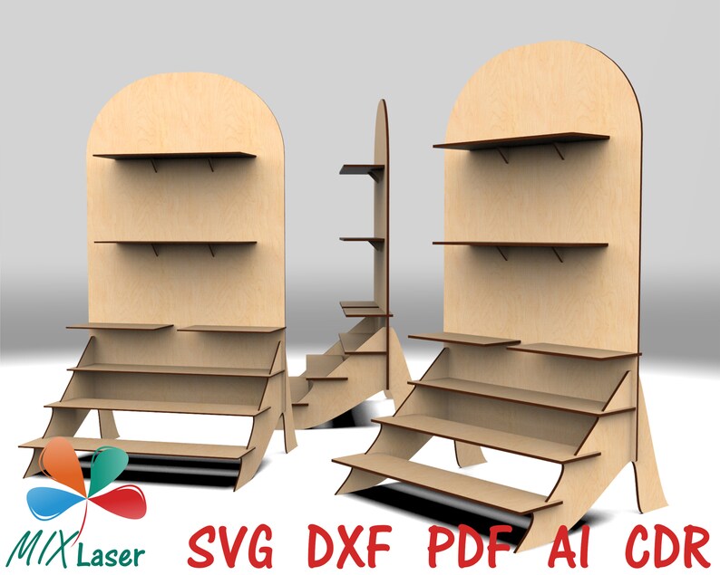 Wooden Display Stand. Laser SVG Cut Files Craft Show Merchandise Tiered ...