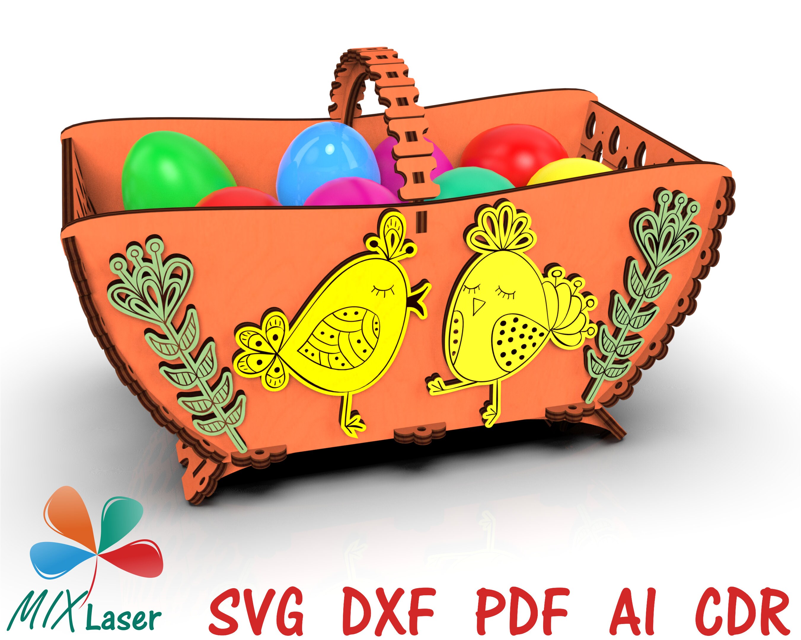 Glowforge SVG Laser Cut Files Easter Egg Basket Easter Candy - Etsy ...