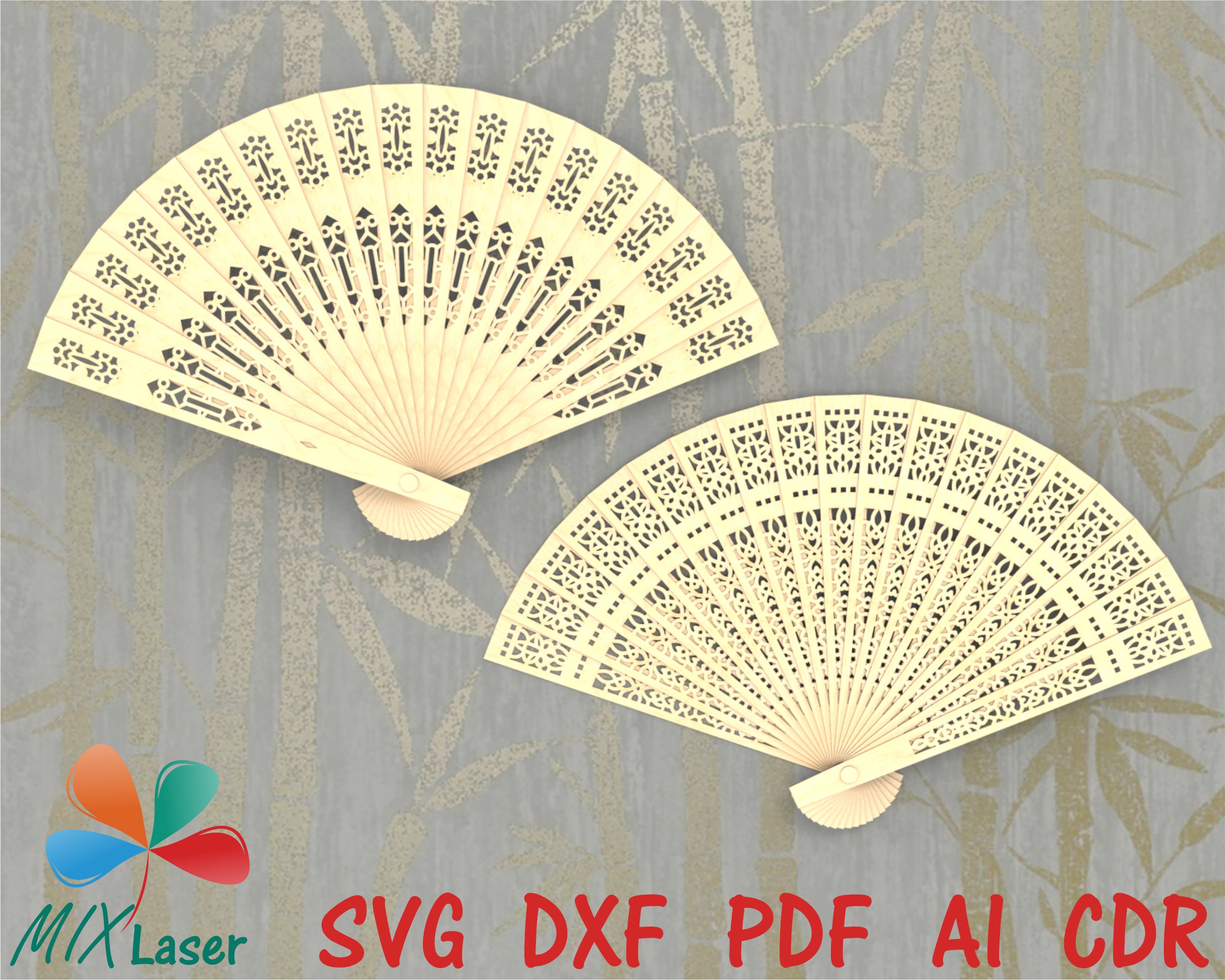 Laser Cut Plans Decorative Wooden Fan. Oriental Wooden Fan - Etsy