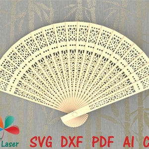 Laser Cut Plans Decorative Wooden Fan. Oriental Wooden Fan Wedding ...