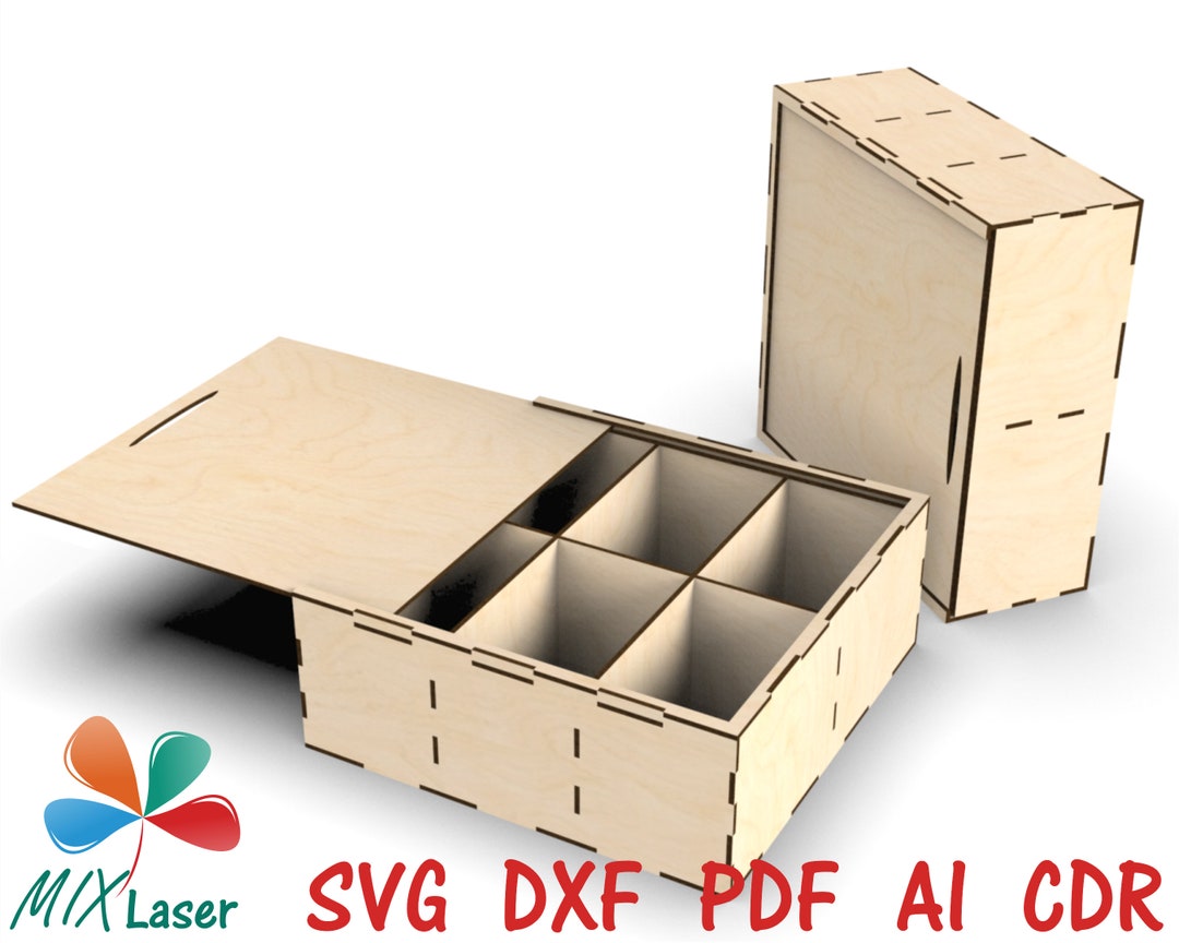 Three Boxes Bundle - Laser Cut Box With Dividers - Three Sizes Boxes ...