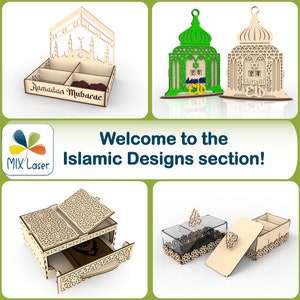 DXF Ramadan Gift Box Laser Cut Project - Eid Ramadan Box With Sliding ...