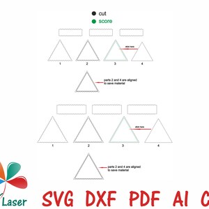 Laser Cut Project Triangle Wooden Box. Glowforge Vector SVG DXF CNC ...