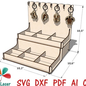 Keychains Display Stand SVG Glowforge Digital Laser Cutting Files for ...