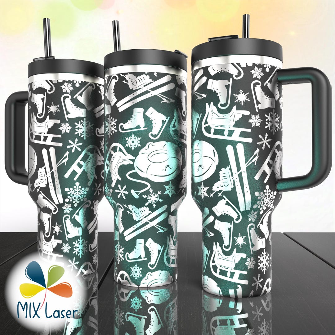 Christmas Laser Cut SVG Seamless Pattern Engraving on 40oz Tumbler ...