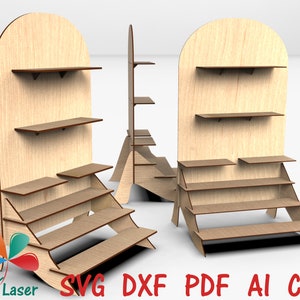 Wooden Display Stand. Laser SVG Cut Files Craft Show Merchandise Tiered ...